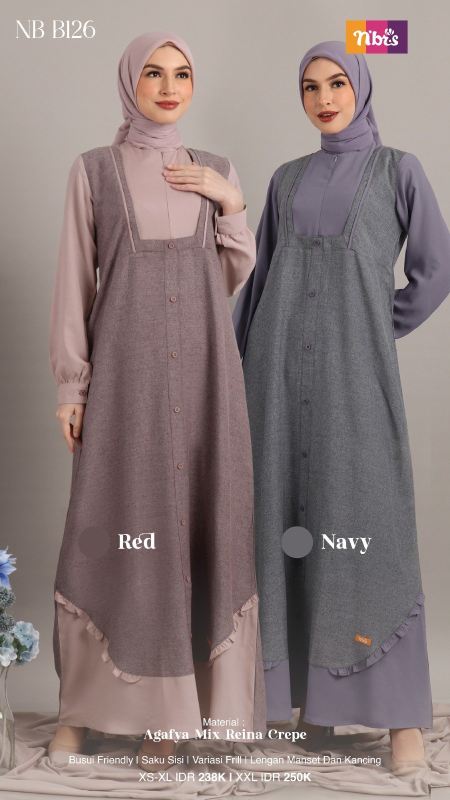 NIBRAS Gamis Dewasa NB B126 - BLANJA.ID
